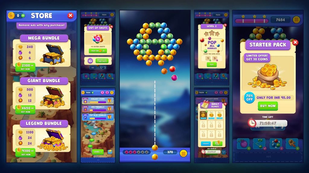 Bubble Shooter Game UI-UX - ChicMic Studios